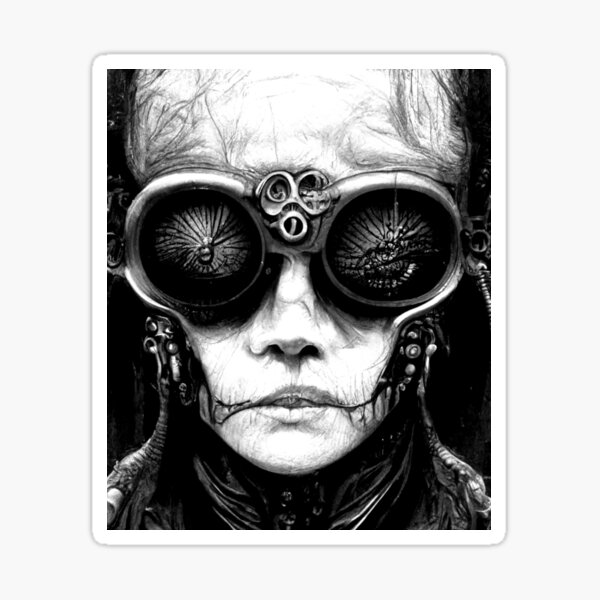 "Steampunk Biomechanical Cyborg Sticker" Sticker for Sale by ...