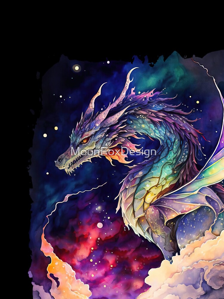 "Colorful Starry Dragon in the Deep Space, Nebula Background, Rainbow ...