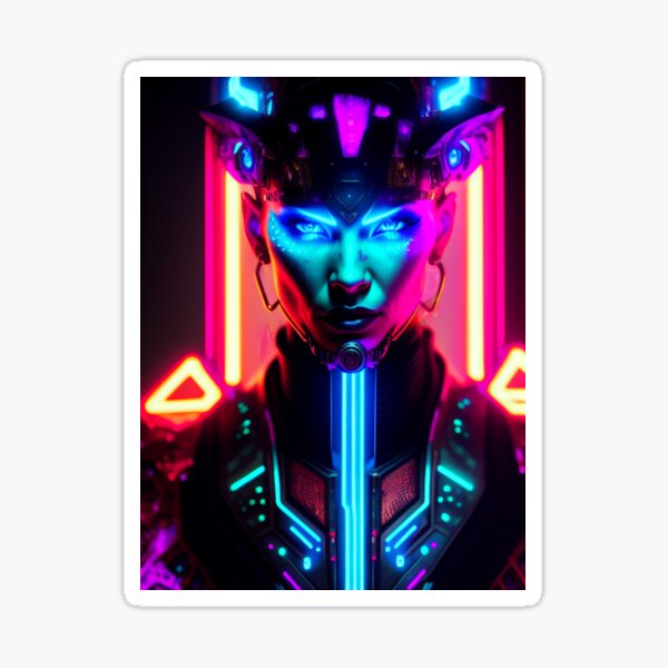 "Cyberpunk Hacker Girl" Sticker for Sale by Basunat | Redbubble