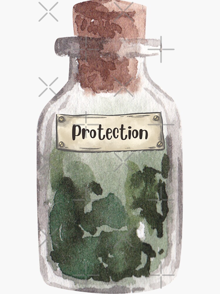 "Protection Magic Potion Spell Jar" Sticker for Sale by OldTreePrintSho ...