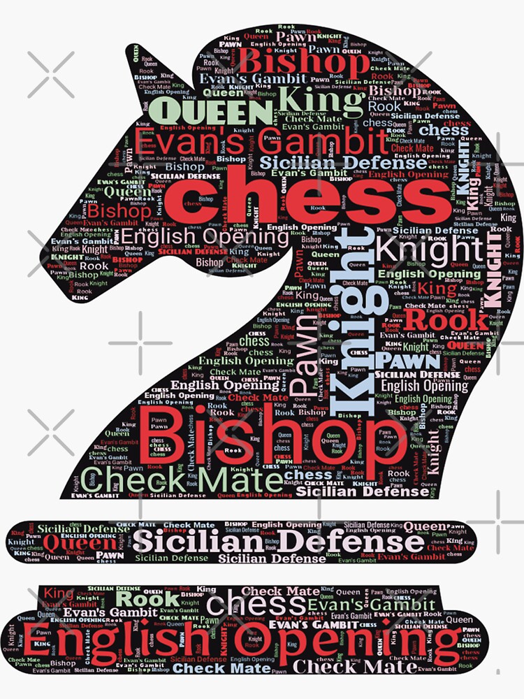 " Chess,Knight Chess Piece,Chess Concepts- Word Art" Sticker for Sale by ShreecreatE | Redbubble