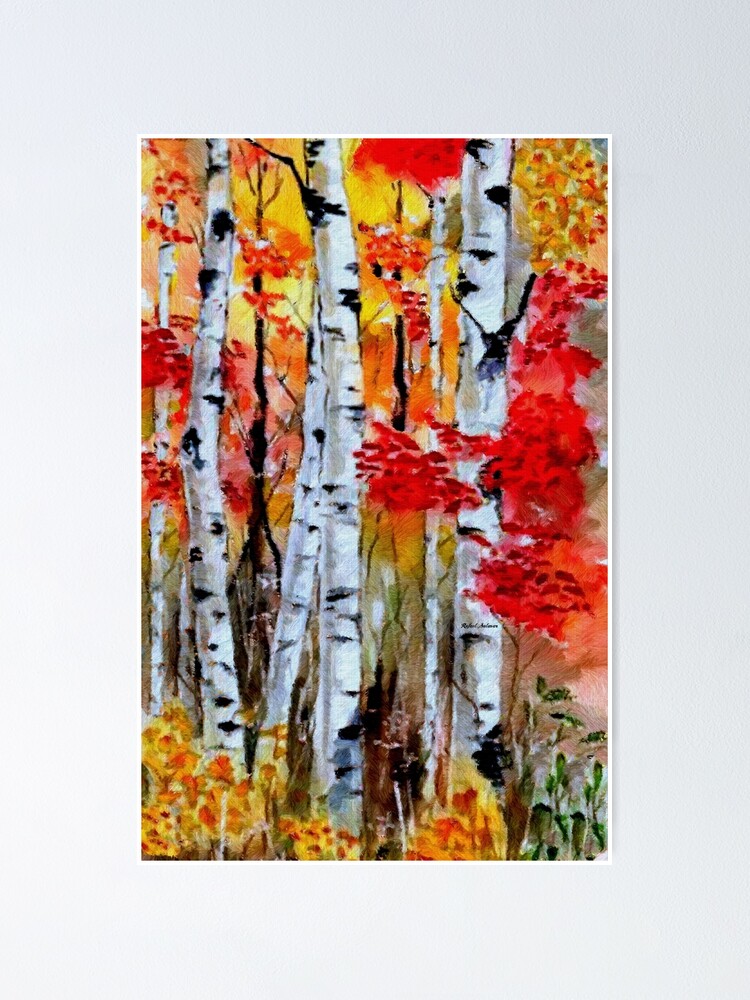 "Birch Trees in Fall" Poster for Sale by RafaelSalazar | Redbubble