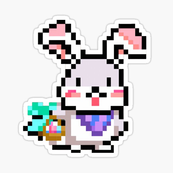 "Easter Bunny Pixel Art" Sticker for Sale by AIaesthetic | Redbubble