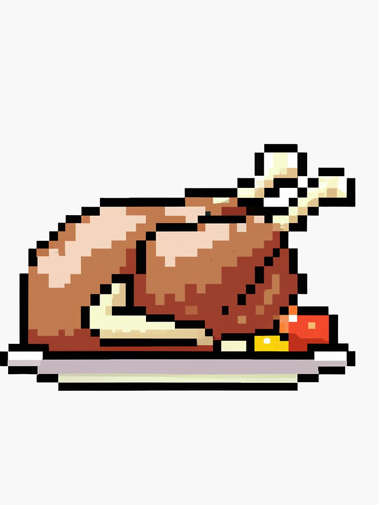 "Roasted Turkey Pixel Art" Sticker for Sale by AIaesthetic | Redbubble