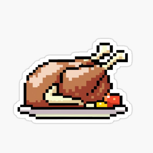 "Roasted Turkey Pixel Art" Sticker for Sale by AIaesthetic | Redbubble