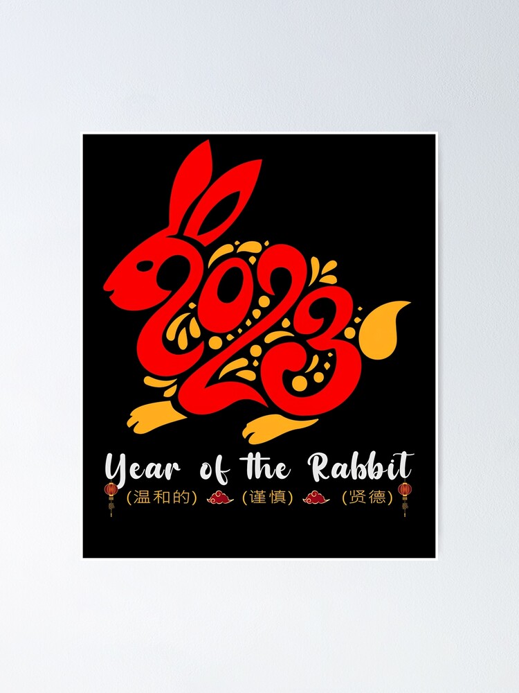 "Happy Chinese New Year 2023 Year of The Rabbit Horoscope" Poster for ...