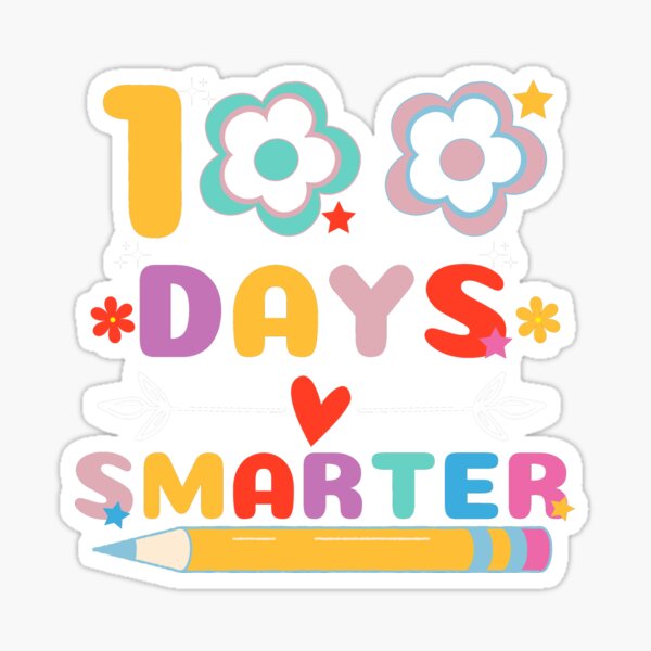 "100th Day Of school groovy 100 day smarter Teacher Kids 2023" Sticker ...