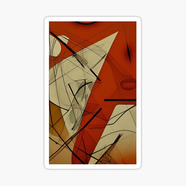 "Geometric Shapes - Red Abstract Conceptual Art " Sticker for Sale by ...