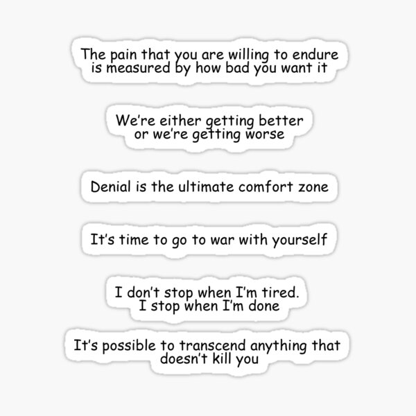 "David Goggins Push Yourself to the Limit Sticker" Sticker for Sale by ...