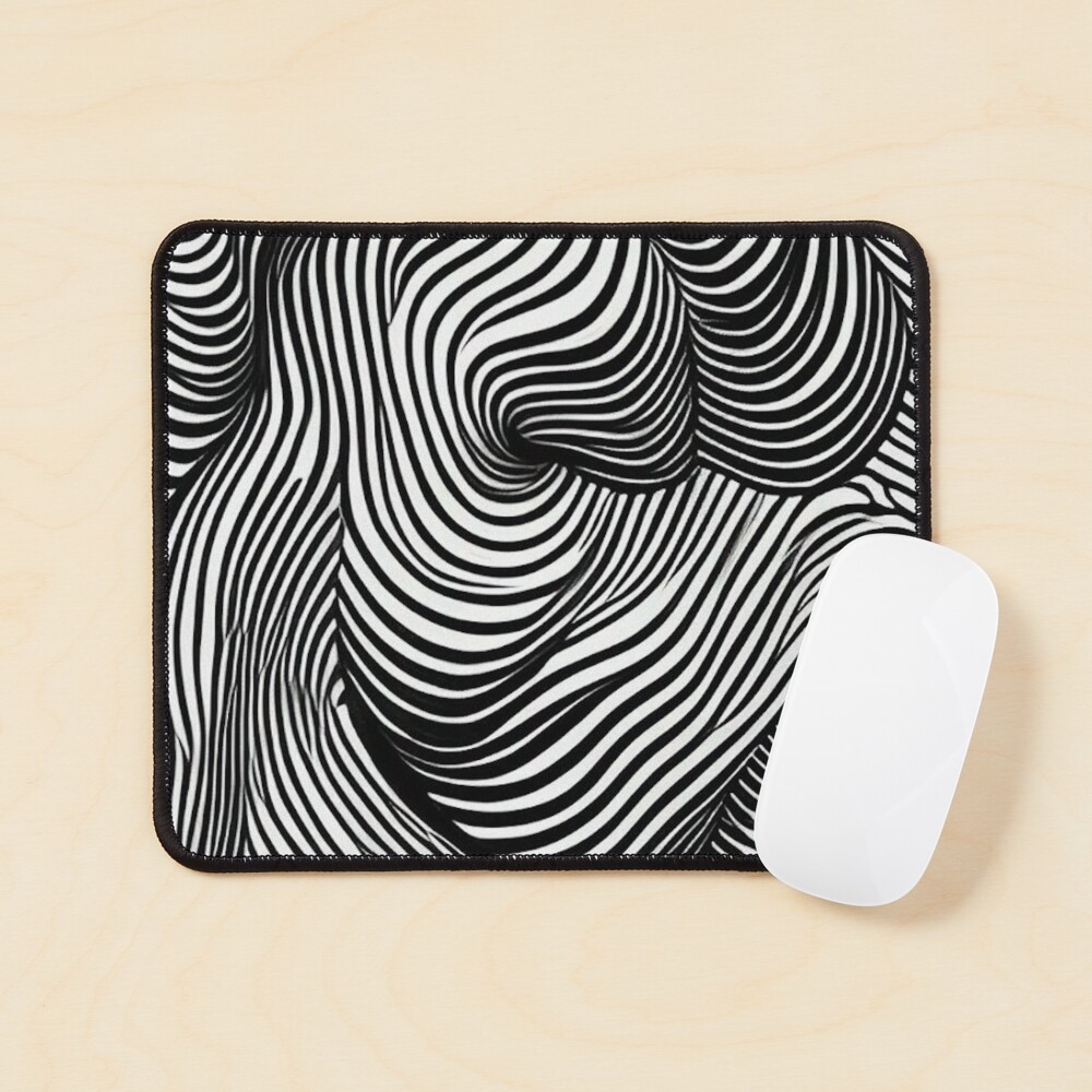 "Cool Modern Abstract Art Op Art - Black and White Wavy Lines" Art ...