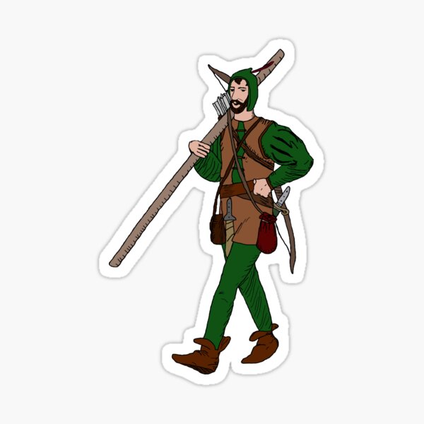 "Little John from Robin Hood" Sticker for Sale by HoneyvilleArt | Redbubble