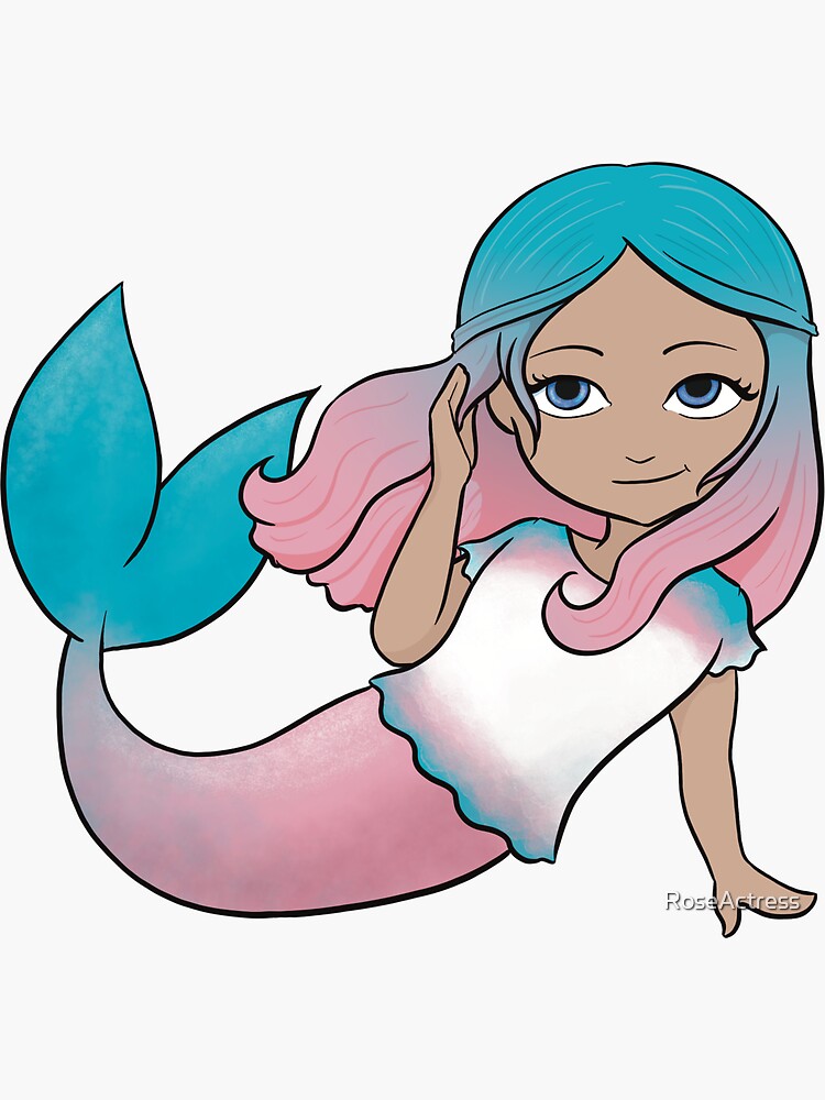 "Trans Pride Mermaid - Variation 2" Sticker for Sale by RoseActress ...