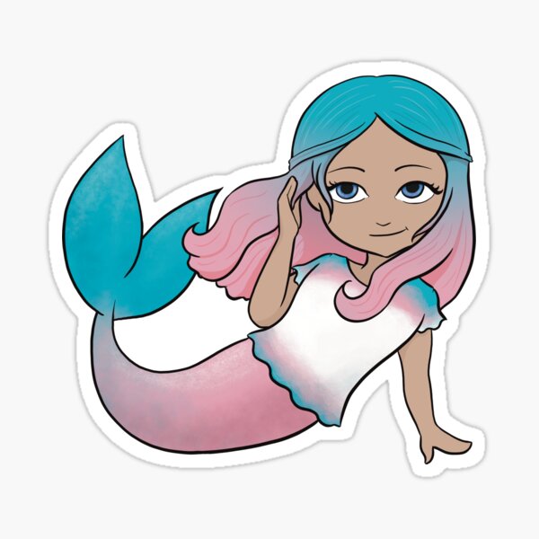 "Trans Pride Mermaid - Variation 2" Sticker for Sale by RoseActress ...