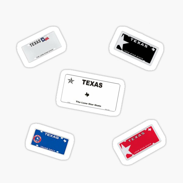 "Original Texas License plate Sticker pack pattern - Blue" Sticker for ...