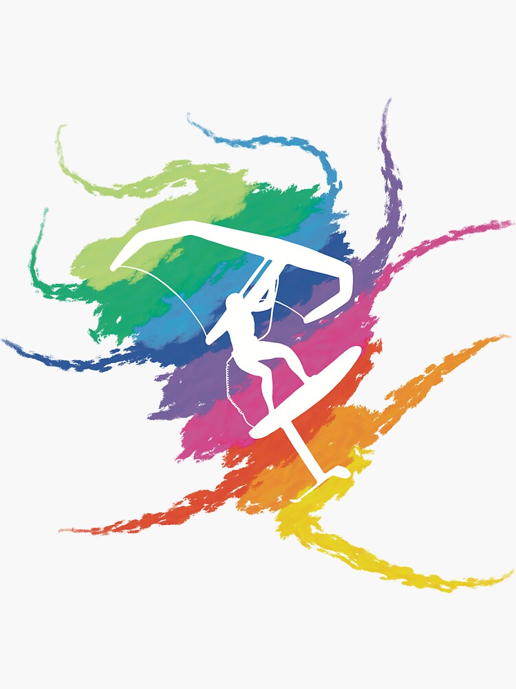 "Wingfoil Colorful Wingfoiler" Sticker for Sale by Toronta | Redbubble