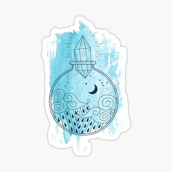 "Blue Magic drink icon cartoon magick Potion drawn image" Sticker for ...