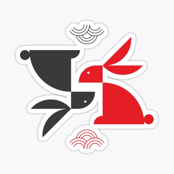 "Year of the Rabbit 2023 - Chinese New Year - Two Geometric Rabbits ...
