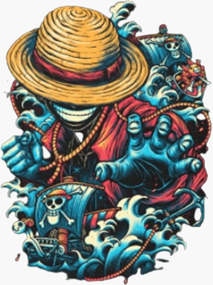 "Straw hat jolly roger" Sticker for Sale by art-xl | Redbubble