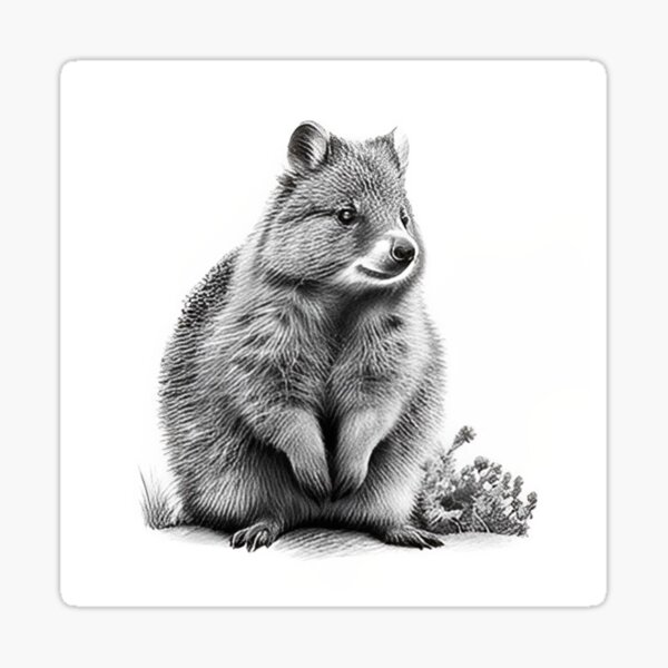 "Quokkas pencil drawing" Sticker for Sale by Pencil-Art | Redbubble