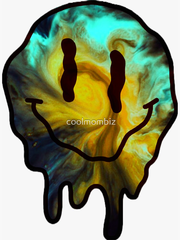 "Melting Smile - Blue Galaxy" Sticker for Sale by coolmombiz | Redbubble
