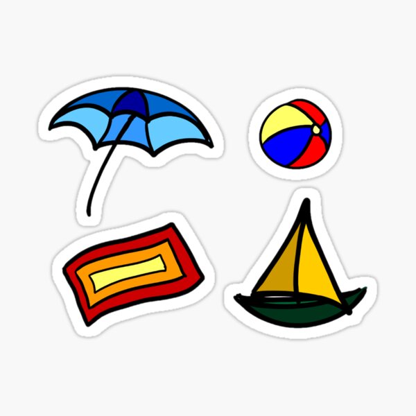 "Beach Fun Sticker Variety Pack" Sticker for Sale by PurpleSneaker ...