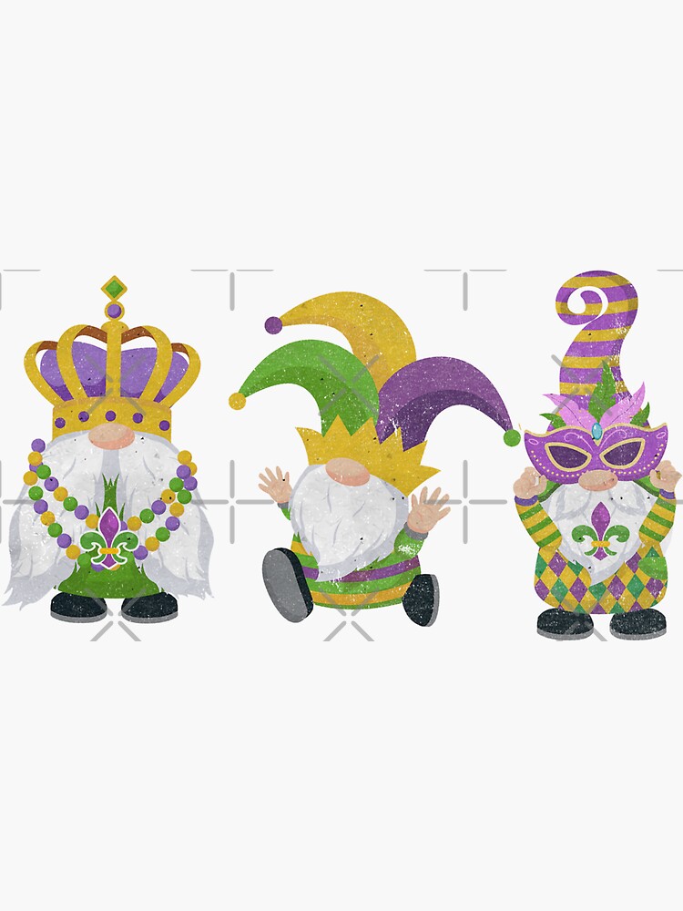 "Mardi Gras Gnomes Retro Vintage Classic" Sticker for Sale by ...