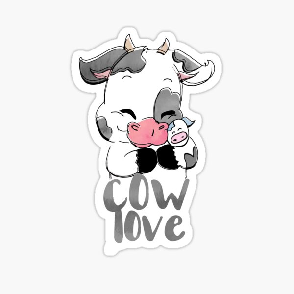 "Cow Love" Sticker for Sale by AmliArt | Redbubble