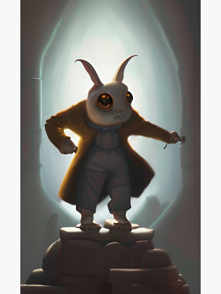 "Visitor in rabbit costume" Sticker for Sale by nowIAMAI | Redbubble