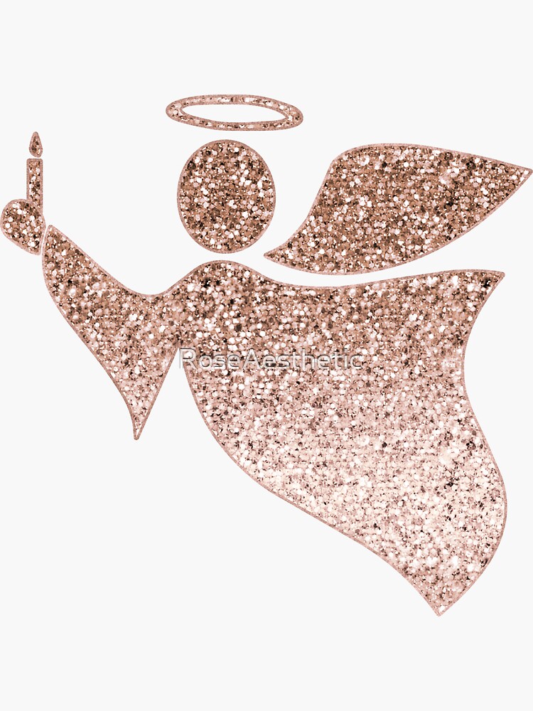 "Sparkling rose gold angel" Sticker by RoseAesthetic | Redbubble
