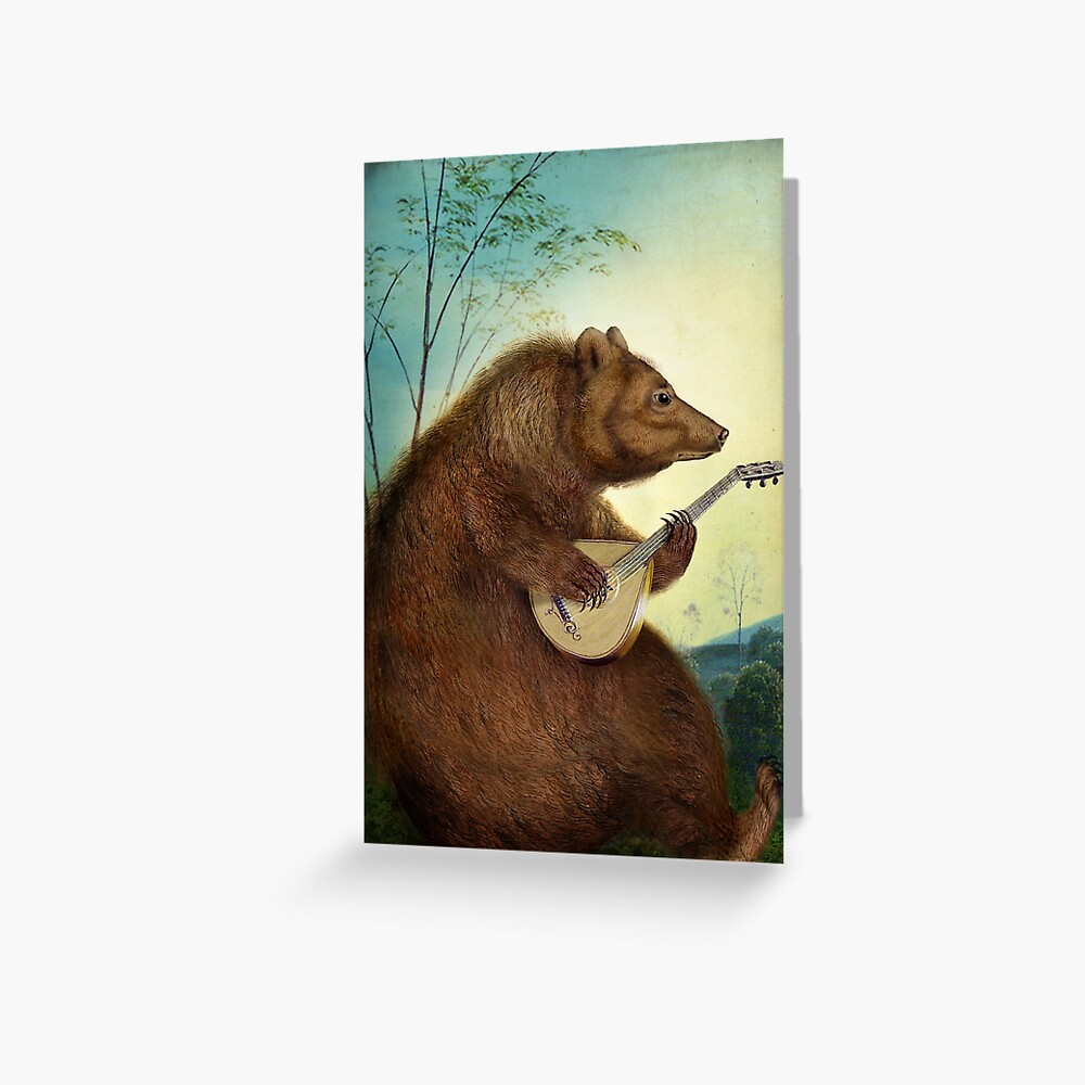 "Mandolin Bear" Greeting Card for Sale by catrinarno | Redbubble