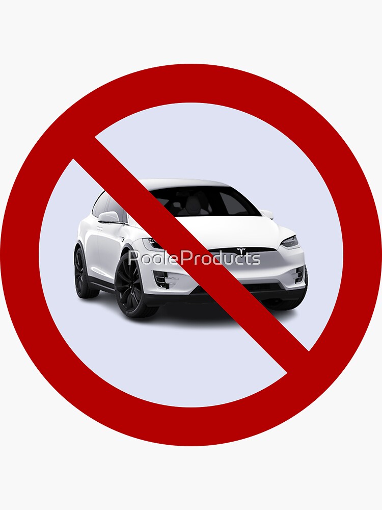 "No Tesla, Say no to electric cars. save the engine" Sticker for Sale ...