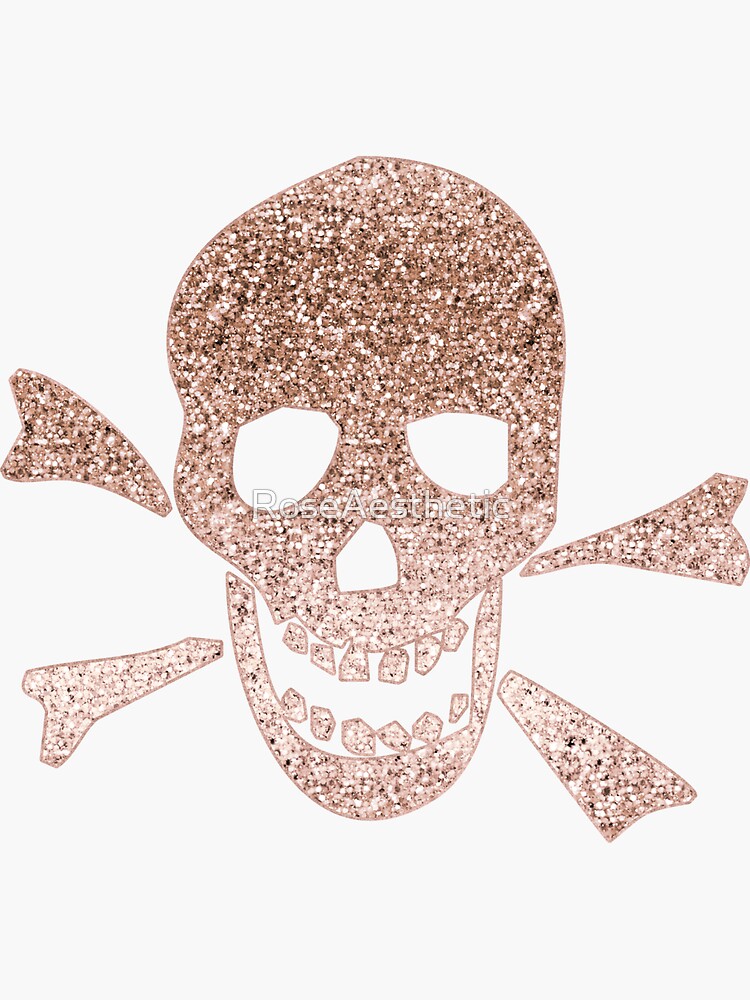 "Sparkling rose gold skull" Sticker for Sale by RoseAesthetic | Redbubble