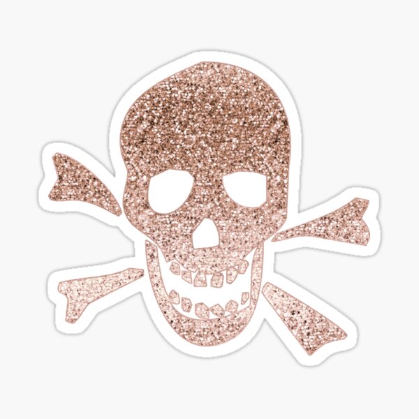 "Sparkling rose gold skull" Sticker for Sale by RoseAesthetic | Redbubble