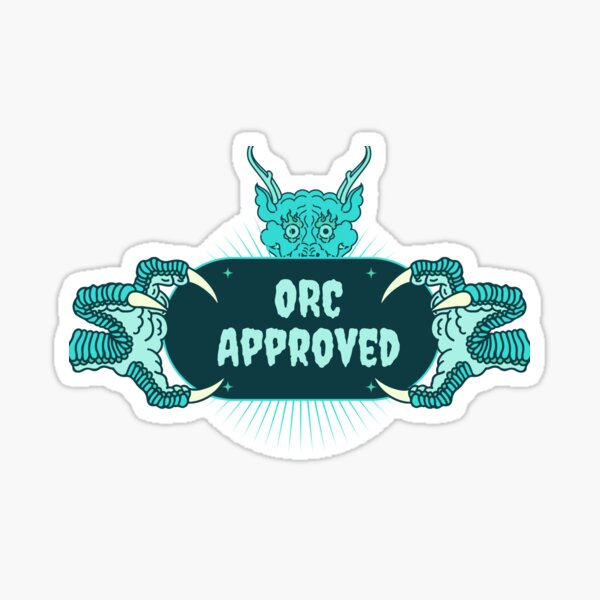 "Orc Approved MMO RPG Gaming Dragon Sticker" Sticker for Sale by ...