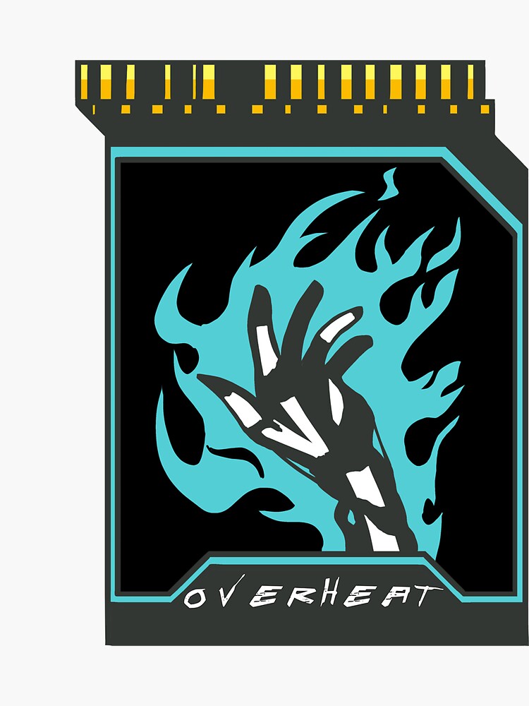 "Overheat Chip" Sticker for Sale by scorchedstore | Redbubble