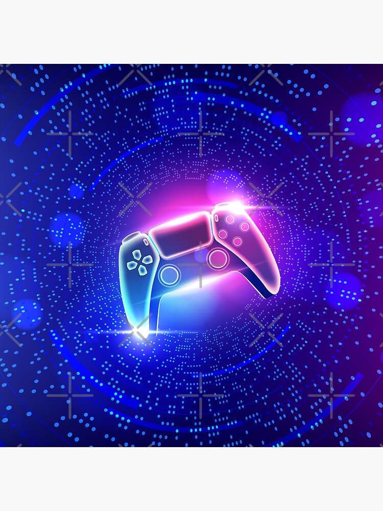 "Neon game controller" Sticker for Sale by professorguru | Redbubble