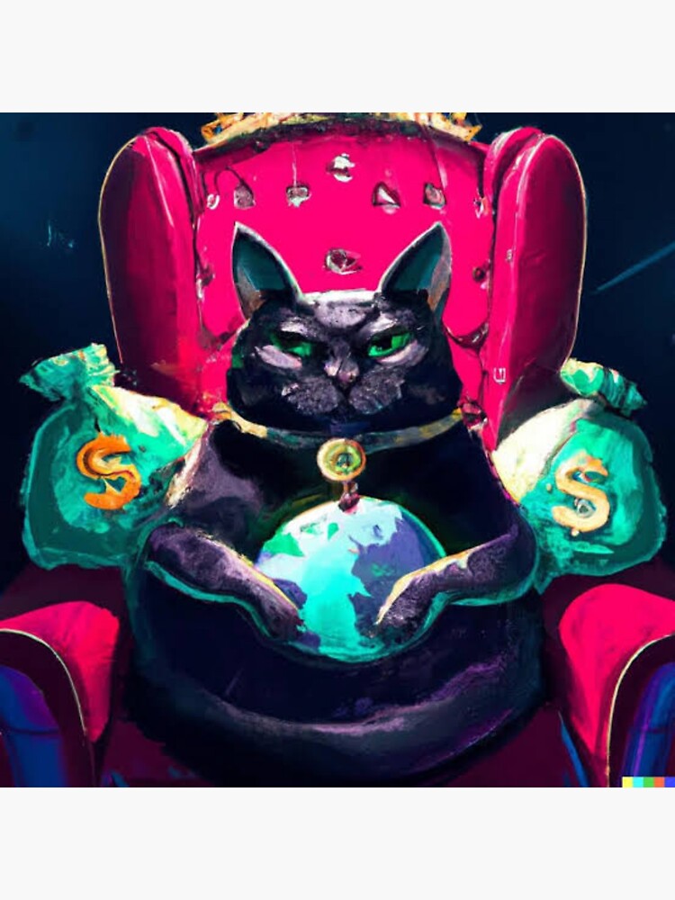 "Rich Royal cat dominating the world with money , artistic and graphic ...