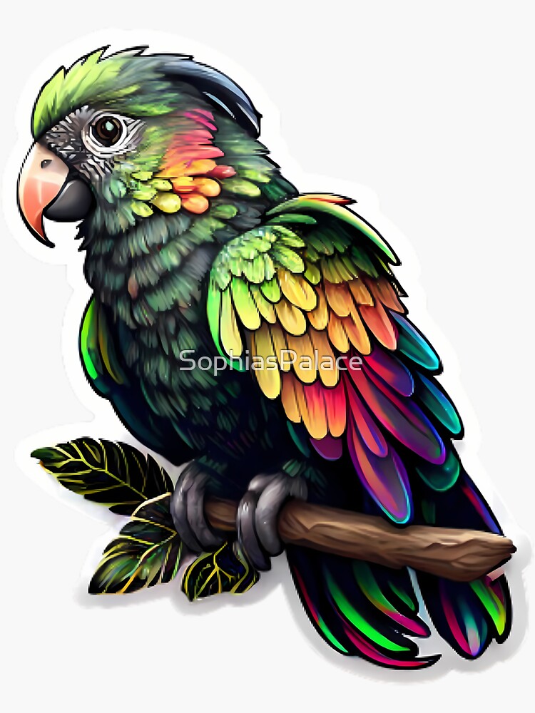 "Mystical Parrot" Sticker for Sale by SophiasPalace | Redbubble