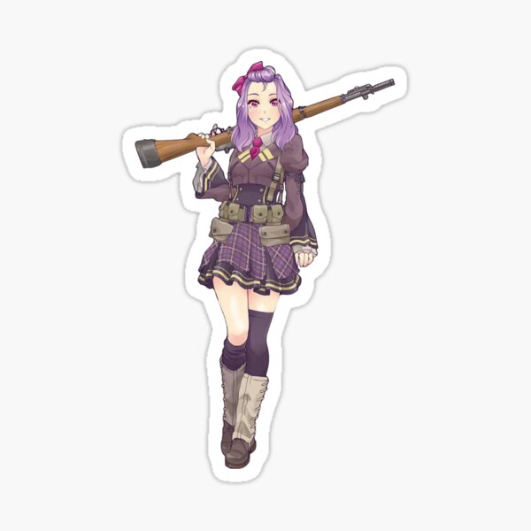 "Anime Girl Gun" Sticker for Sale by kittiescuties | Redbubble