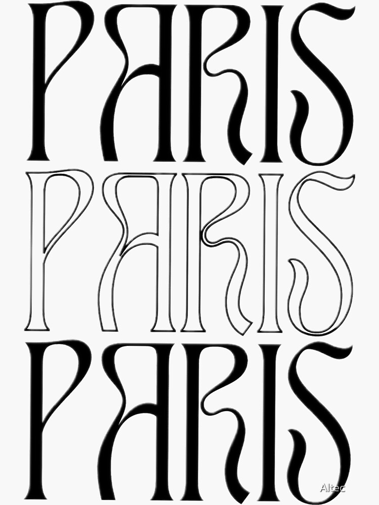 "Paris Word Quote Typography Design" Sticker for Sale by Altec | Redbubble