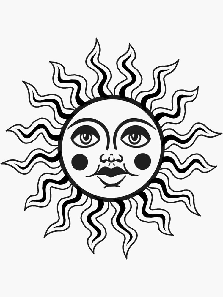 "Sun with wavy rays" Sticker for Sale by Twistedreamland | Redbubble