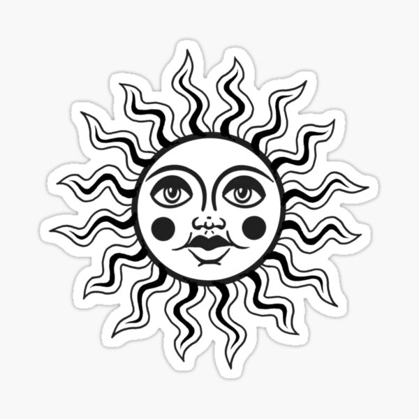 "Sun with wavy rays" Sticker for Sale by Twistedreamland | Redbubble