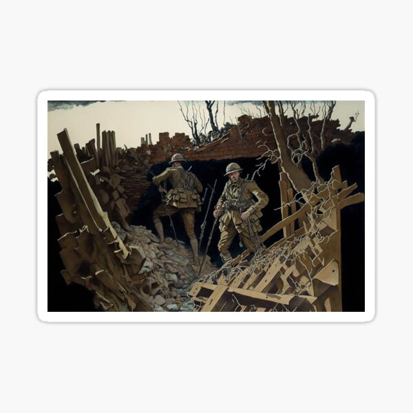 "Soldiers In A Trench WW1 - British Commonwealth Canada" Sticker for ...