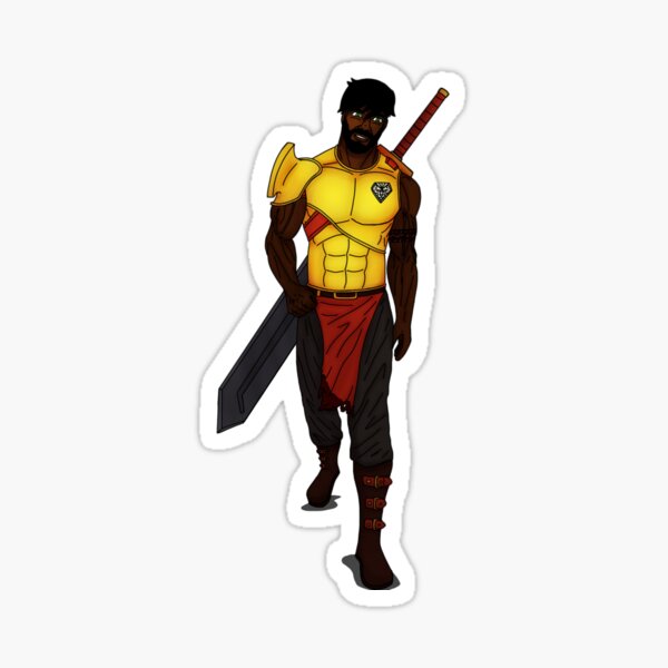 "Samson the Black Lion Gold Armor (Red)" Sticker for Sale by ...