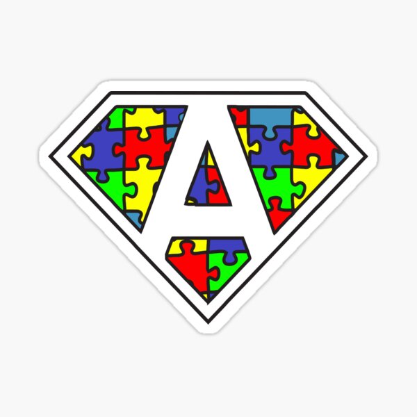 Pegatina «Conciencia del autismo Puzzle Piece Super Hero Logo» de ...
