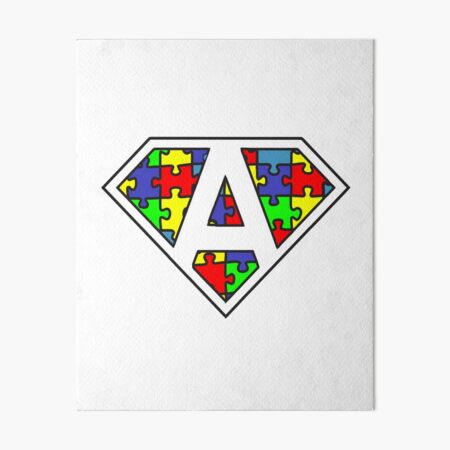 Lámina rígida «Conciencia del autismo Puzzle Piece Super Hero Logo» de ...