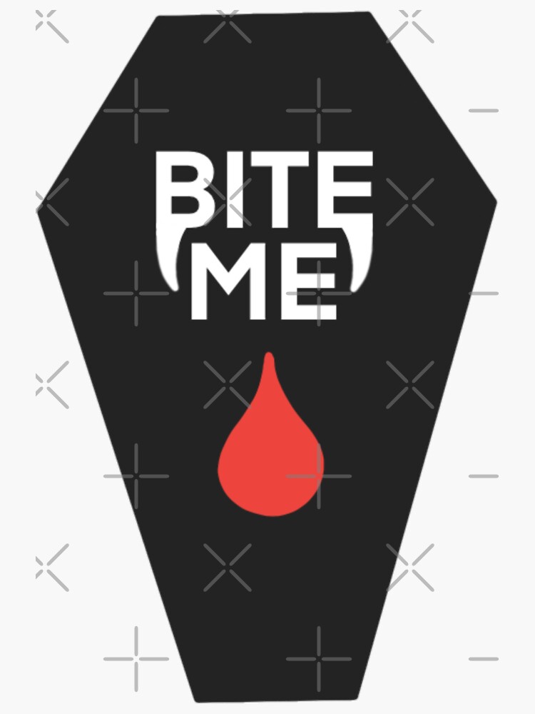 "VAMPIRE Bite Me MCR Sticker" Sticker for Sale by unkvlt | Redbubble