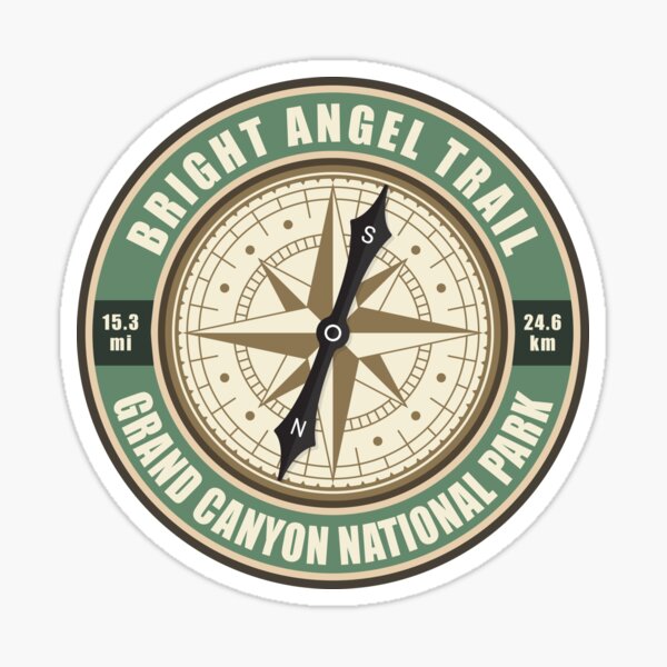 "Bright Angel Trail Arizona Compass Hiking Badge" Sticker for Sale by ...