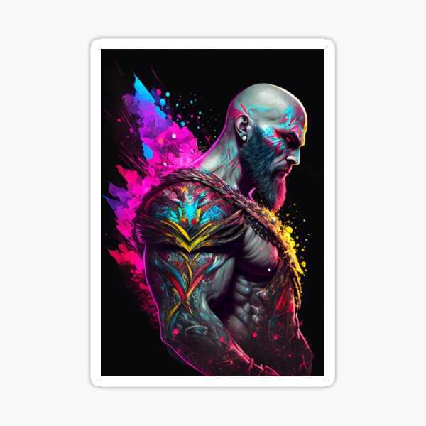 "Kratos art" Sticker for Sale by stamparteria | Redbubble