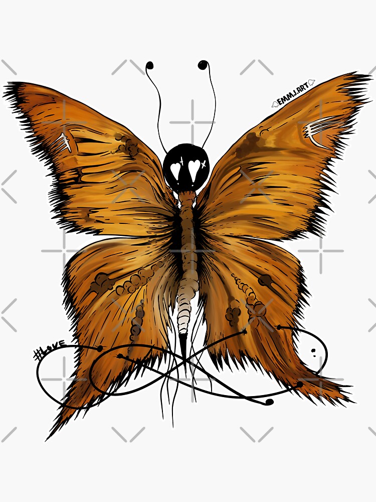 "butterfly zombie" Sticker for Sale by emm-j | Redbubble